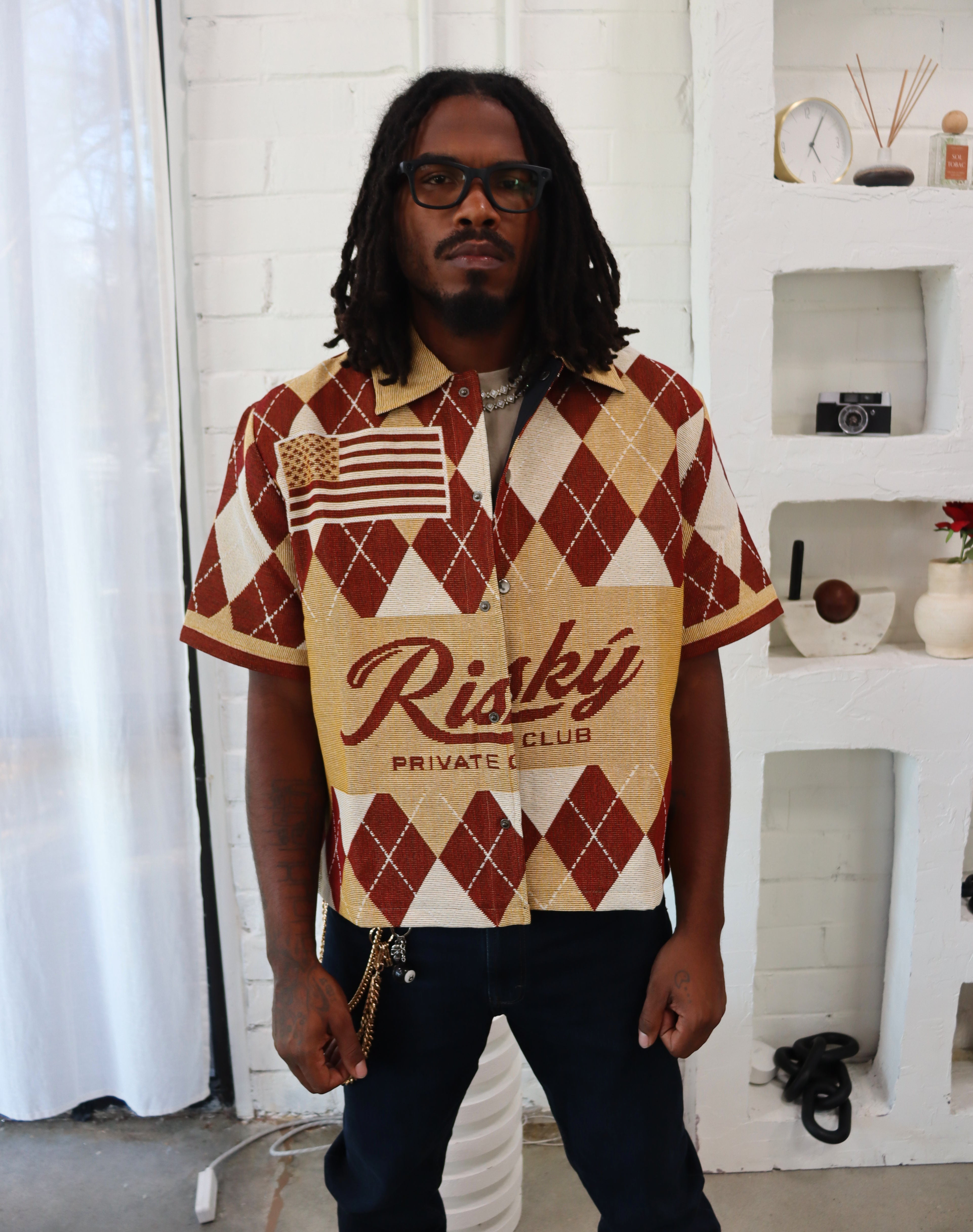 NEW MONEY TAPESTRY PLAID JACQUARD FABRIC SHIRT – Risky Rewards